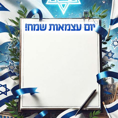 כרטיס ברכה עם מסגרת כחול לבן יויו עריכת תמונות