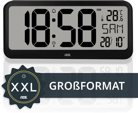Ade Sehr Große Digitale Wanduhr Mit Xxl Ziffern Funkuhr Mit Kalender