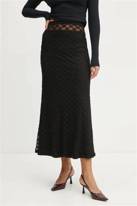 Пола Bardot Adoni в черно дълга разкроена 59740sb Answearbg