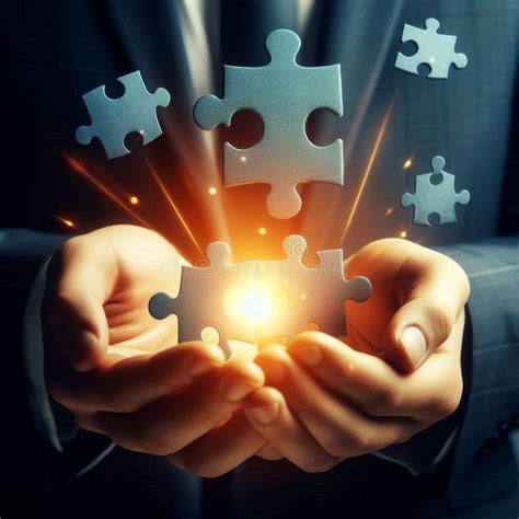 Problem Solving And Strategic Planning Puzzle Pieces In Hands Of Businessman Close Up Hand