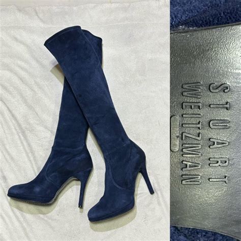 低價起標~ 正品sw Stuart Weitzman 過膝長靴 皮革及膝靴真皮膝上靴過膝長靴 彈性靴 牛皮靴子麂皮彈性高跟鞋 全皮馬靴 辣妹