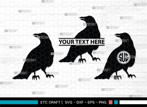 Crow Monogram Crow Silhouette Crow Svg Raven Svg Blackbird Svg