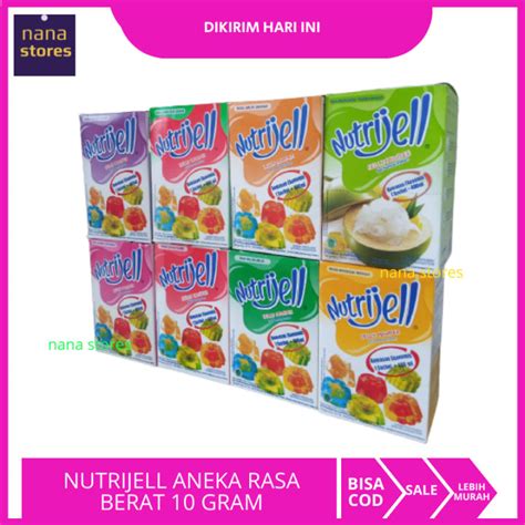 Nutrijell Rasa Kelapa Stroberi Melon Anggur Jeruk Mangga Jambu Leci Berat 10 Grsachet