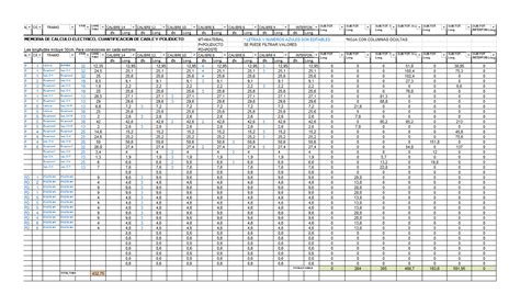 Calculation Sheet Electric Cable In Xls Cad 16 79 Kb Bibliocad