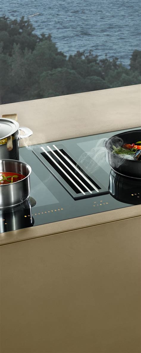 Miele Twoinone Integrated Extractor Miele Open Plan Kitchen Miele Induction Hob