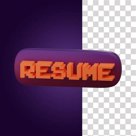 Premium Psd 3d Asset Resume Button Illustration