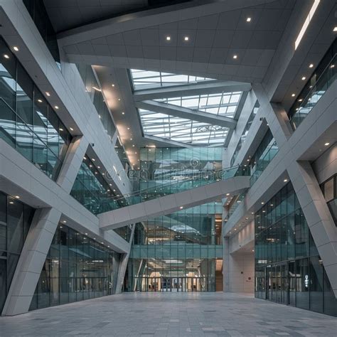 Modern Architectural Interior With Angular Geometric Design Featuring