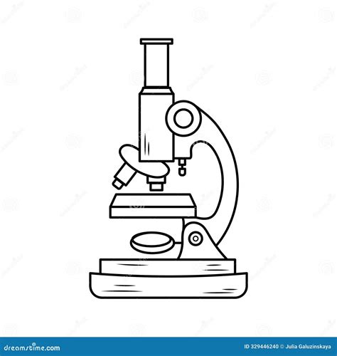 Microscope Doodle Icon Line Art Education Or School Symbol Stock