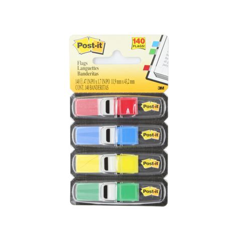 3m Flags 683 4 Assorted Colours Razor Stationery