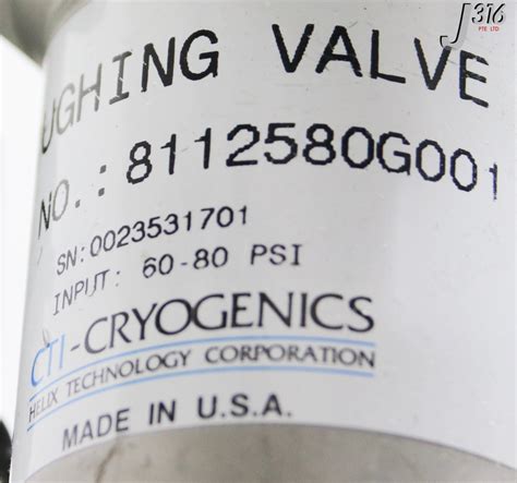 34561 Cti Cryogenics On Board 8f Vacuum Cryopump W Valve 8112580g001
