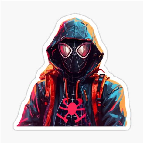 Spiderverse Sticker Spidermen Morales Sticker Into The Spiderverse