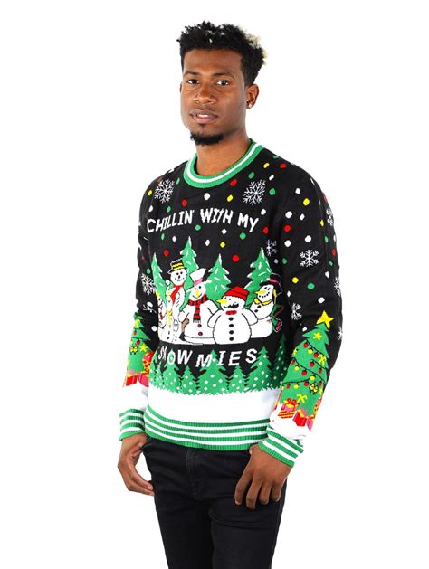 Socal Look Mens Ugly Christmas Sweater Long Sleeve Crew Neck Acrylic