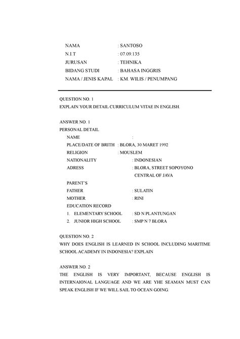 Bahasa Inggris Collision Regulation 1972 Ni 07 Jurusan