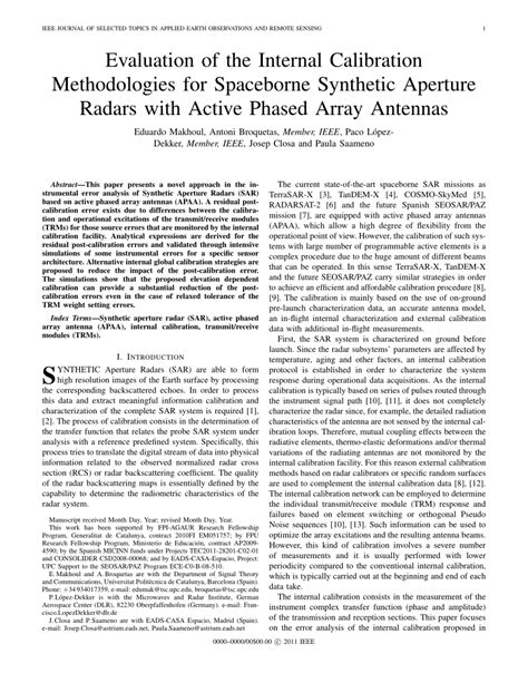 Pdf Evaluation Of The Internal Calibration Methodologies For