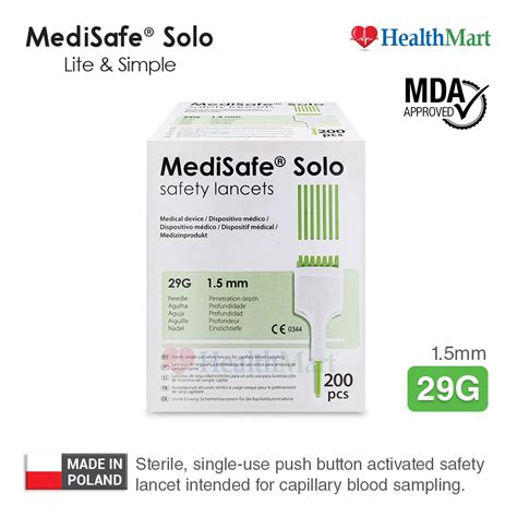 New Medisafe Solo Safety Lancet 29g 200pcs Shopee Malaysia