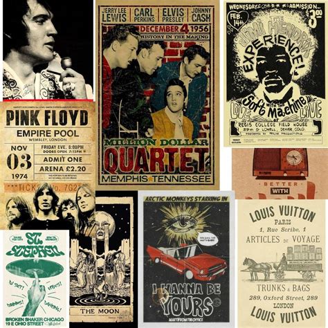 20 Vintage Concert Poster Retro Band Poster Classic Rock Posters Vintage Music Posters