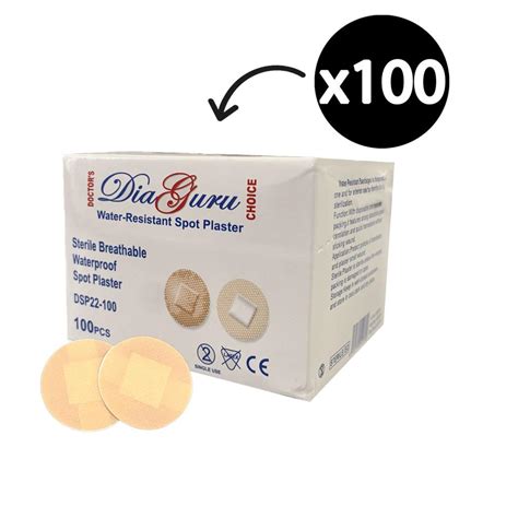 Diaguru Spot Plaster Waterproof Sterile 25mm Diameter Box 100 Winc