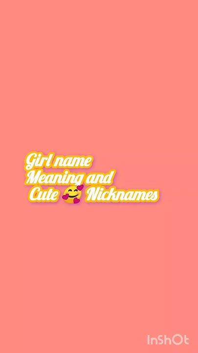 Girl Name Meaning And Nicknames Find Your Name Trending Shorts Youtube
