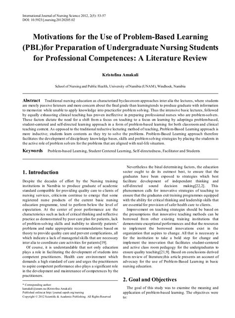 Pdf Motivations For The Use Of Problem Based Learning Pblfor