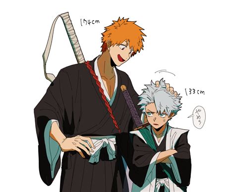 Kurosaki Ichigo And Hitsugaya Toushirou Bleach Drawn By Burinosashimi
