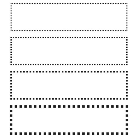 Dotted Border Frames Geometric Rectangular Shapes Minimalist Black