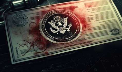 Photo Of A Document With An Official Seal Stock Illustration