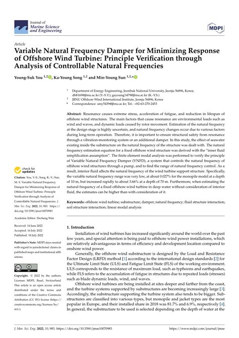 Pdf Variable Natural Frequency Damper For Minimizing Response Of