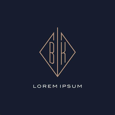 Monogram Bk Logo With Diamond Rhombus Style Luxury Modern Logo Design 27137591 Vector Art At
