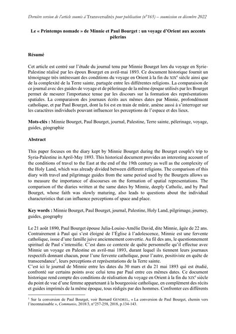 Pdf Le Printemps Nomade De Minnie Et Paul Bourget Un Voyage D