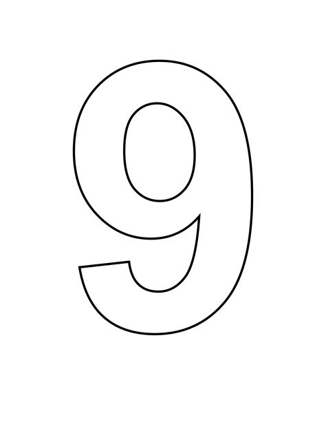 Printable Number 9 Outline Alien Schooler