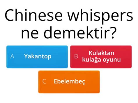 İngilizce Testi Cuestionario