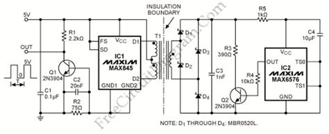 Isolated Temperature Sensor Electronic Circuit Diagram