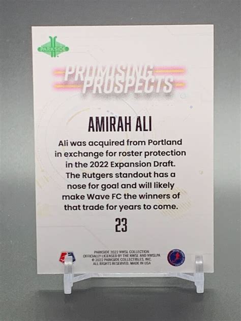 2022 Parkside Nwsl Promising Prospects Purple Hobby 23 Amirah Ali