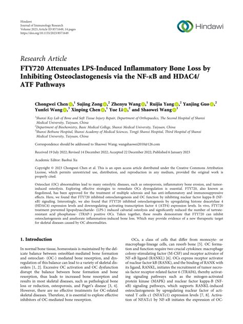 Pdf Fty720 Attenuates Lps Induced Inflammatory Bone Loss By