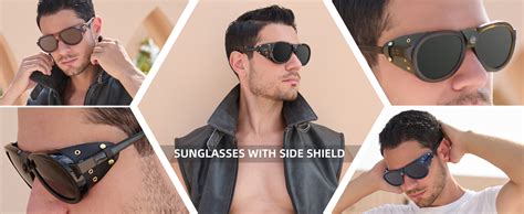 Macjero Retro Aviator Steampunk Polarized Sunglasses With