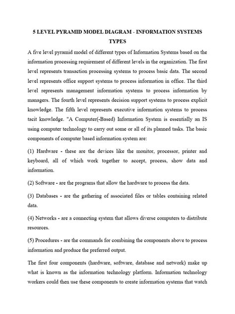 5 Level Pyramid Model Diagram Pdf Information System Information
