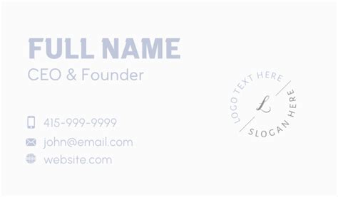 Circular Classy Lettermark Business Card Brandcrowd Business Card