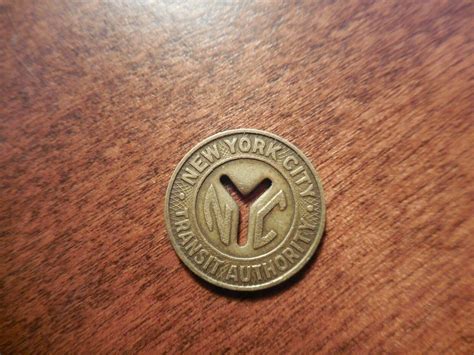 Vintage New York City Subway Token 1953 1970 Small Y Cut Out Nyc