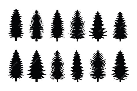 Premium Vector Pine Tree Silhouettes Vector Collection Vector