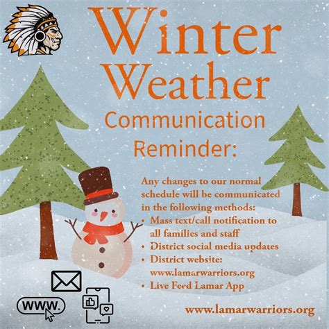 Winter Weather Updates How Lamar Alerts Families Lamar School District