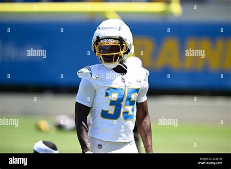 Los Angeles Chargers Safety Jaylen Jones 35 Looks On During Practice