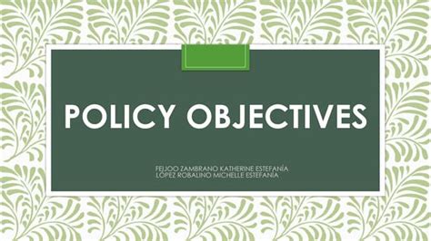 Policy Objectives Pptx