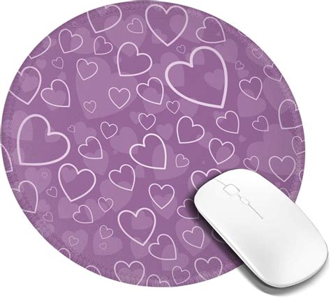 Mouse Pad Purple Hearts Pink Mouse Pads For Desk With Non
