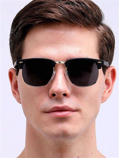 1 Pièce Lunettes De Soleil Polarisées Pour Hommes Avec Décorations De Rivets Lunettes De