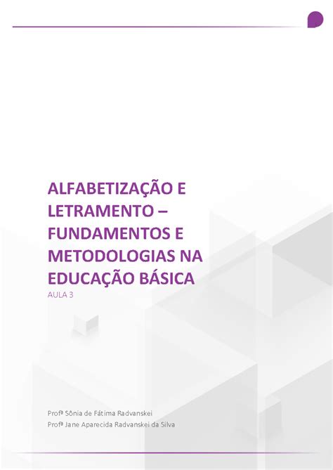 Aula 3 Alfabetização E Letramento Análise Da Bncc Na Educação Básica