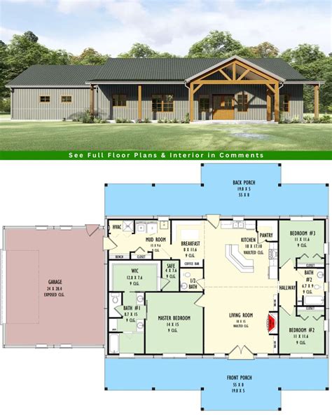 House Youll Love This Stylish Barndominium With Covered Front And Back Porches For Relaxing