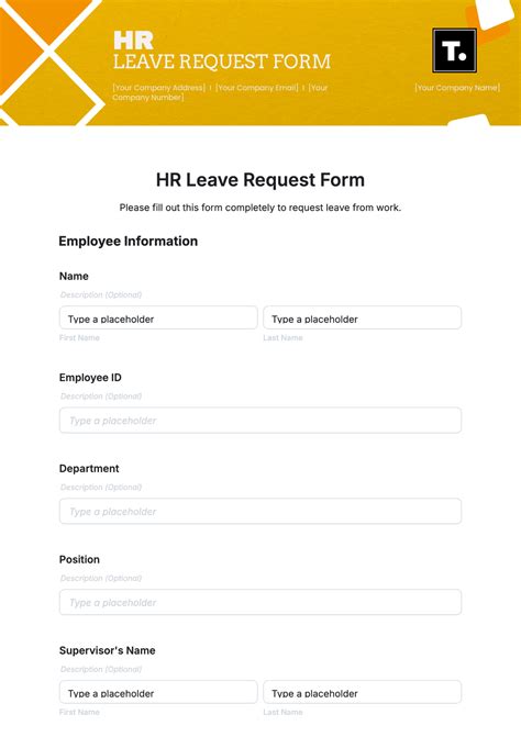 Free Leave Form Templates To Edit Online