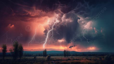 Dark Sky Thunder And Lightning Background Sky Thunder Lightning