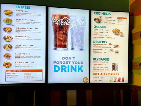 Menu At Costa Vida Fast Food Lubbock 114th St 200