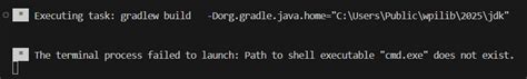 Terminal Process Failed Path To Shell Executable Cmd Exe Does Not